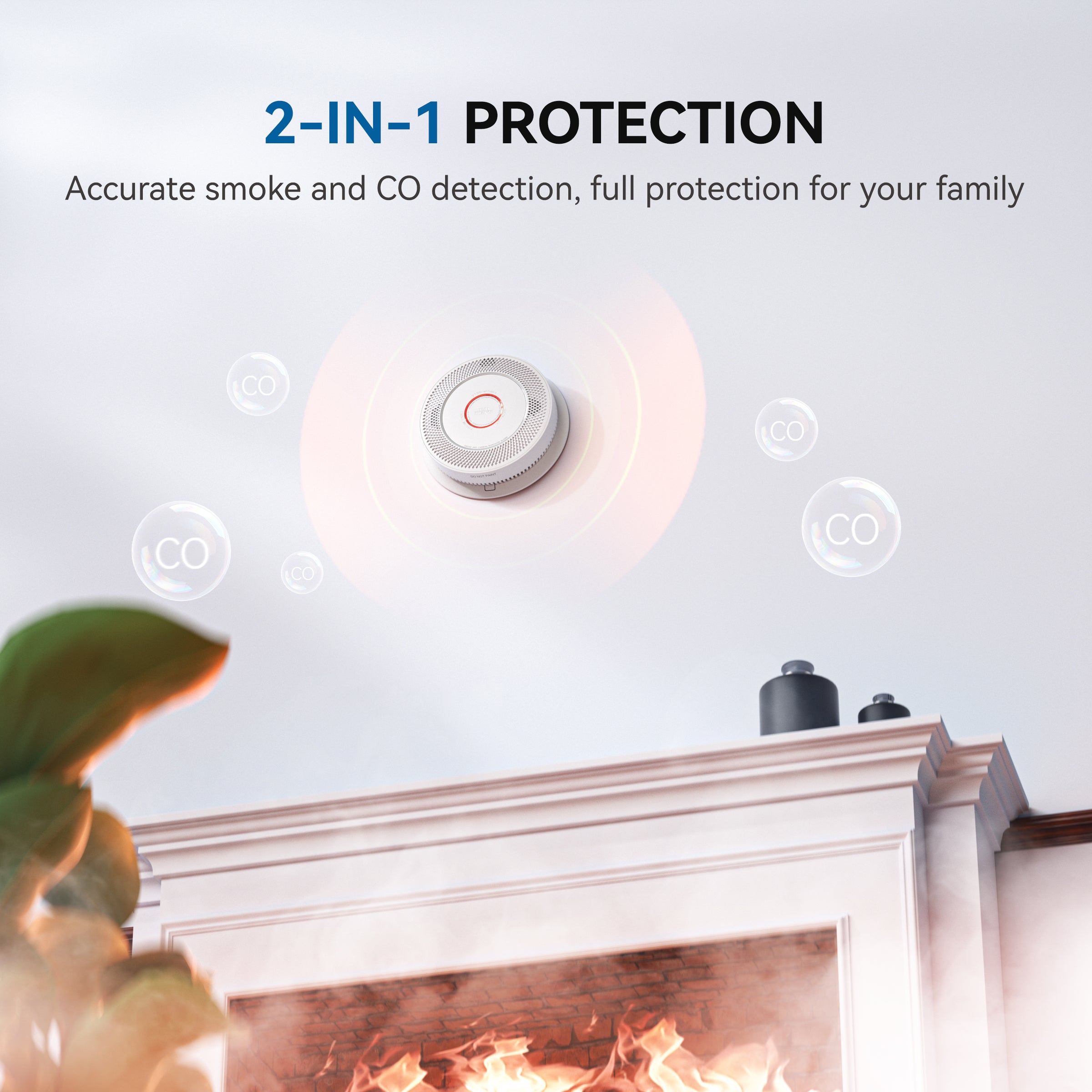 Hardwired Interconnected Smoke & CO Detector A8612B-6AR