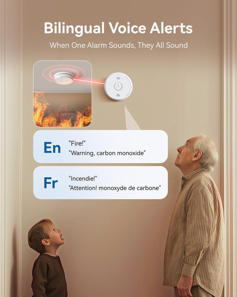 Siterwell GS886F-H02 Hardwired Interconnected Smoke & CO Detector with